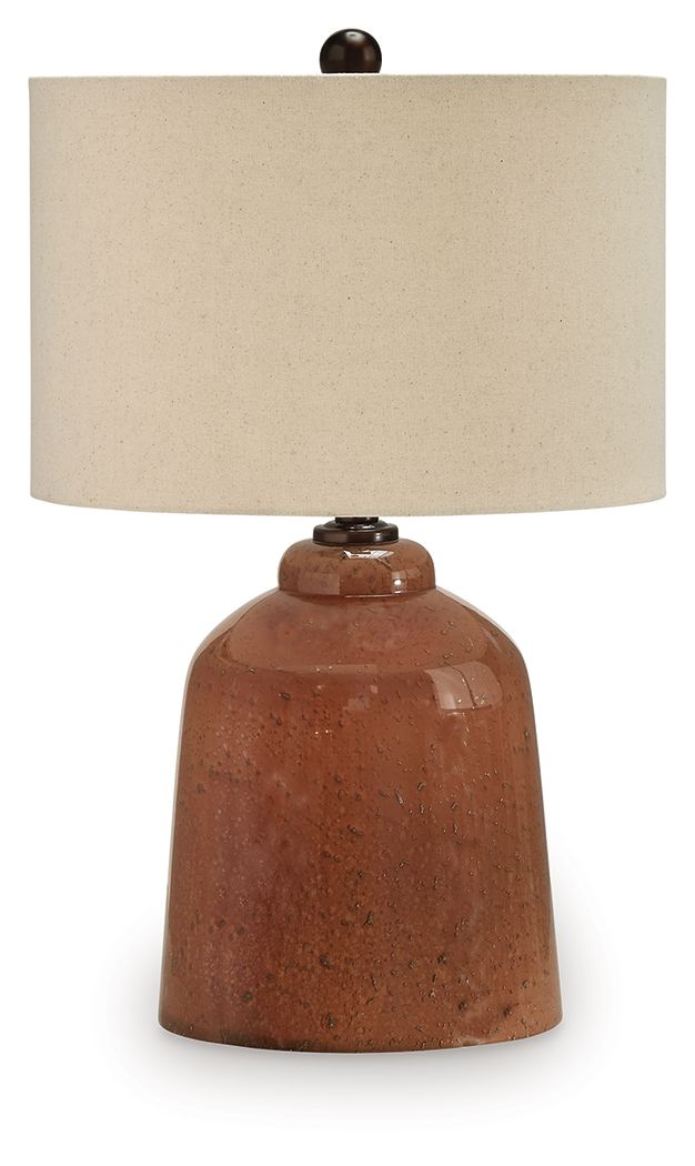 Aaleahya - Rust - Glass Table Lamp – Fendon's Furniture